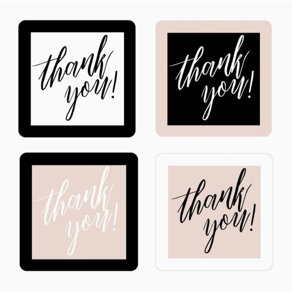 Office | 5 Thank You Square Stickers 4 Designs 15 | Poshmark